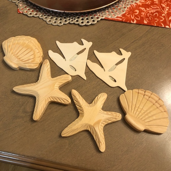 Art | Set Bundle Of Wooden Seashell Sailboat Craft Art Pieces | Poshmark